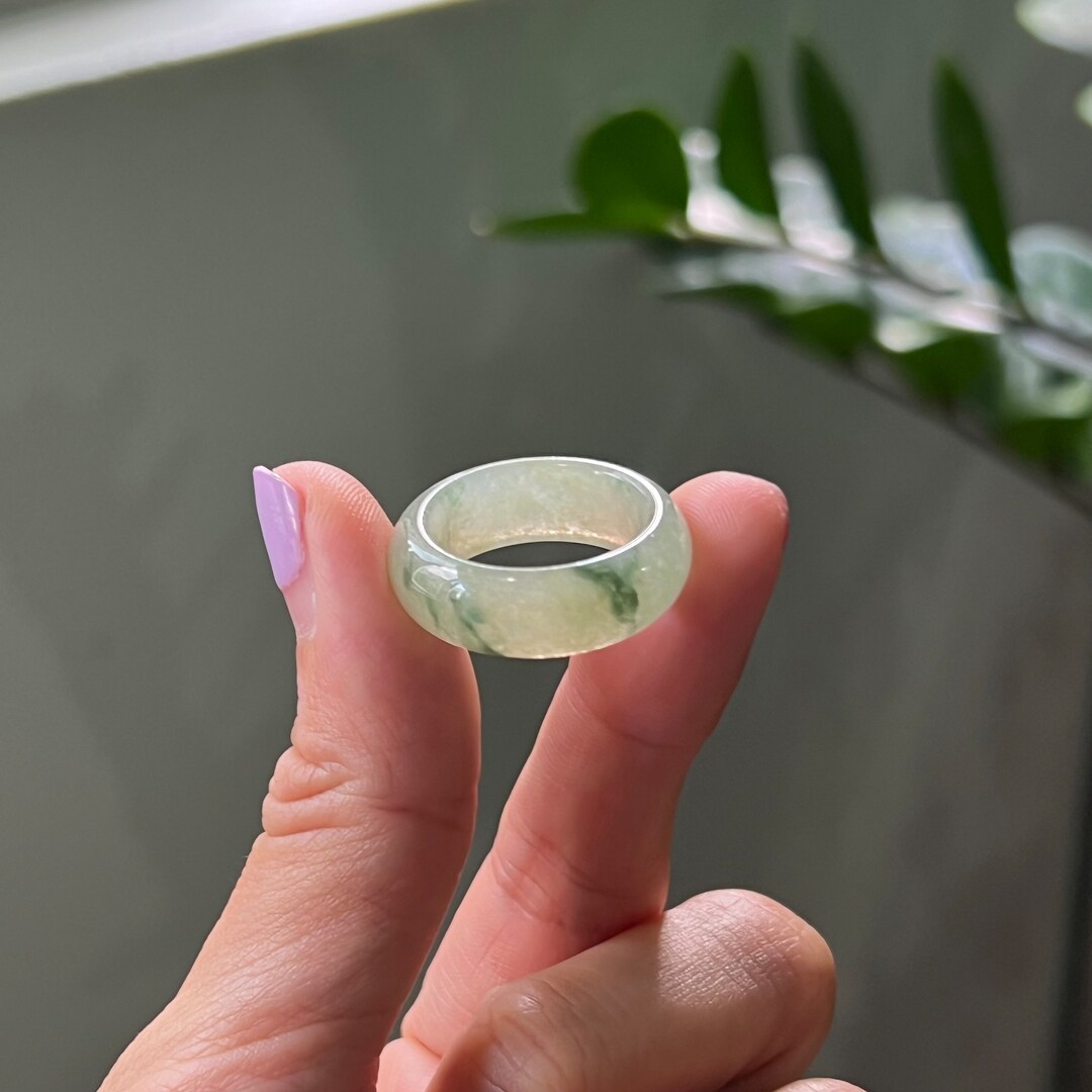 Jade Ring US 8.5 Very Translucent Kiwi Floral Grade A Jadeite - Etsy