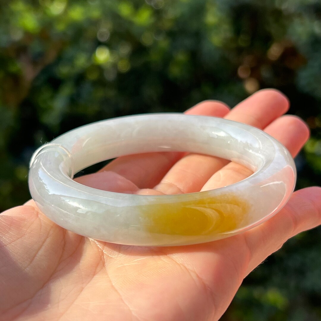 On HOLD - 55.92mm Chubby Round Jade Bangle Honey Grade A Jadeite ...