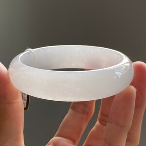 58.8mm Jade Bangle Translucent Pure White RARE Grade A Jadeite MB3L8L30 ...
