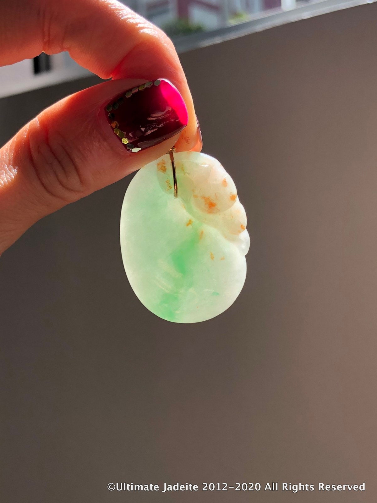 Money Bag Jade Pendant Grade A Jadeite Green Red TriColor | Etsy