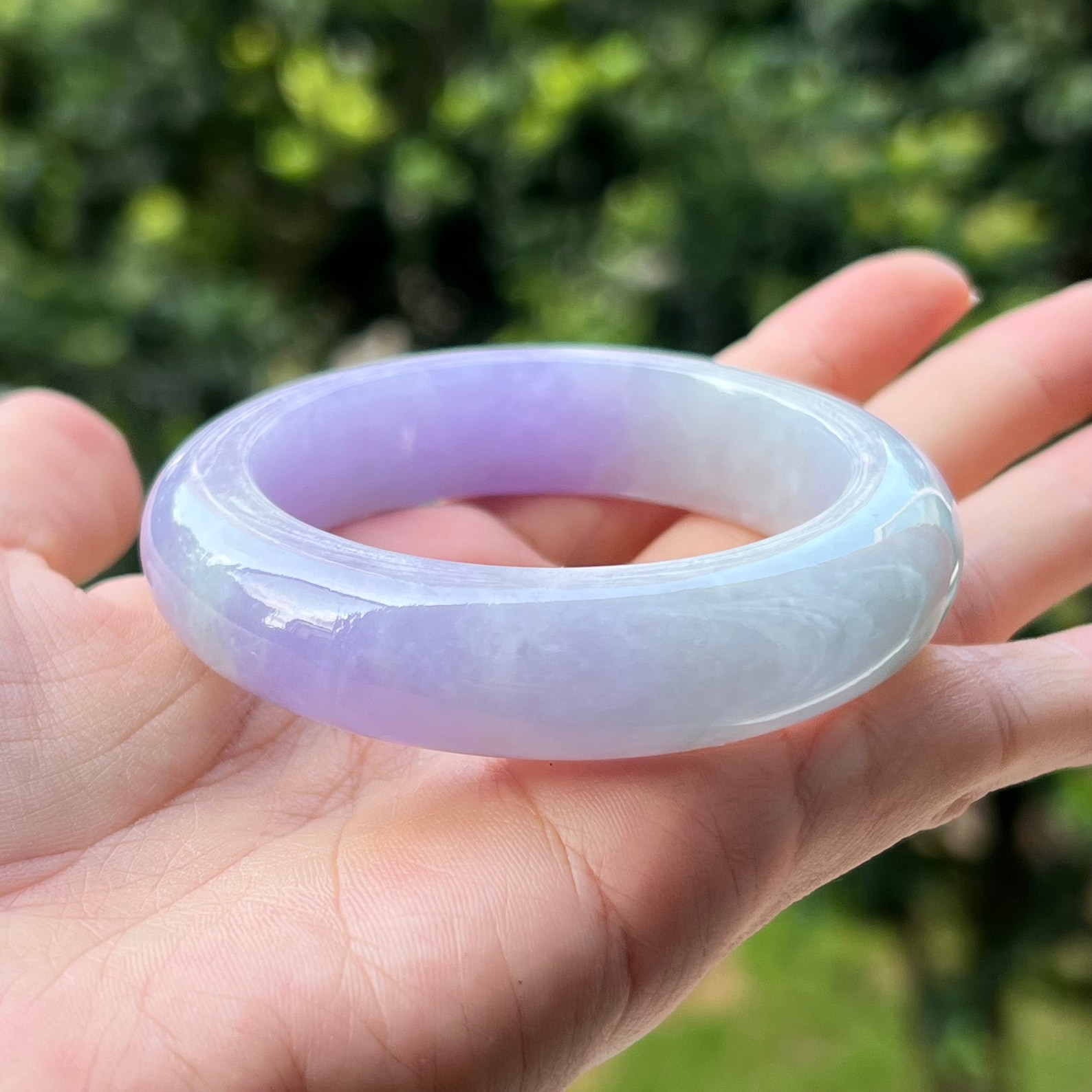 Certified 52.36mm Jade Bangle Vibrant Lilac Lavender Faint - Etsy