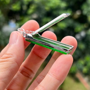 Jade Pendant Translucent Green Solid Rectangle Grade A Jadeite, Set in ...