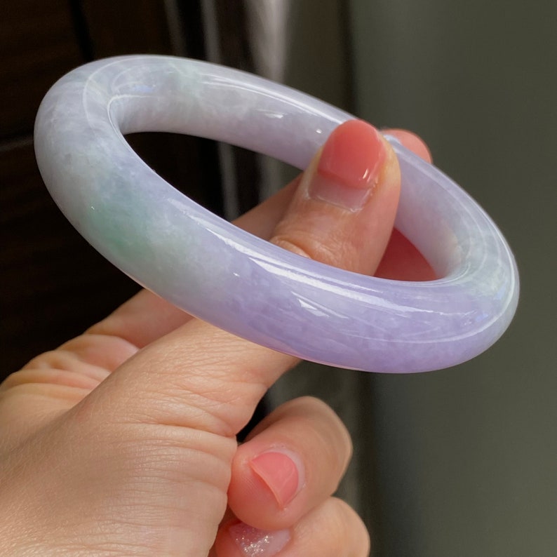 Lavender Jade Bangle Round 55.4mm Grade A Jadeite MB287LL (burmese Jade ...