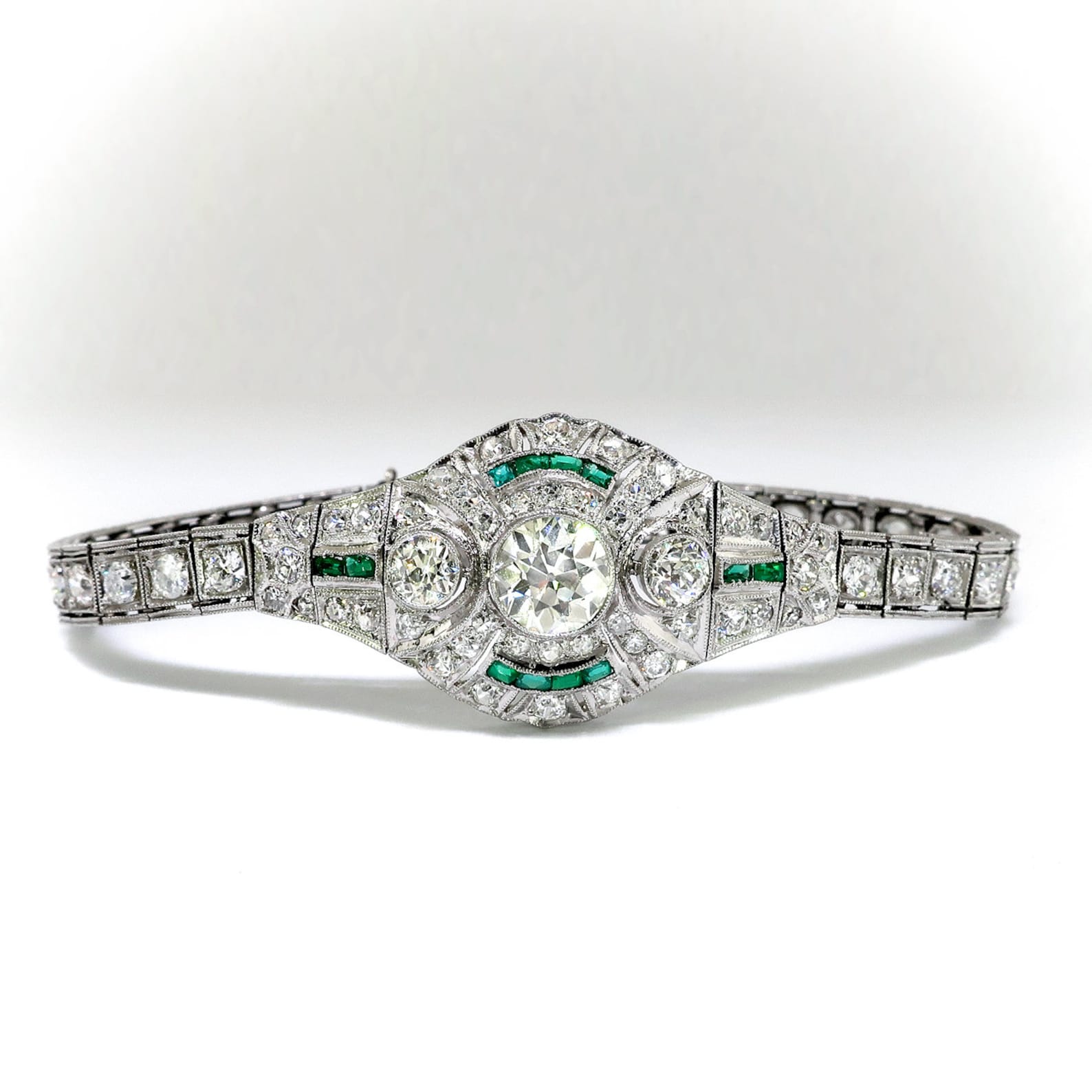 Vintage Art Deco 6.93ct.tw. Old European Cut Diamond Emerald - Etsy