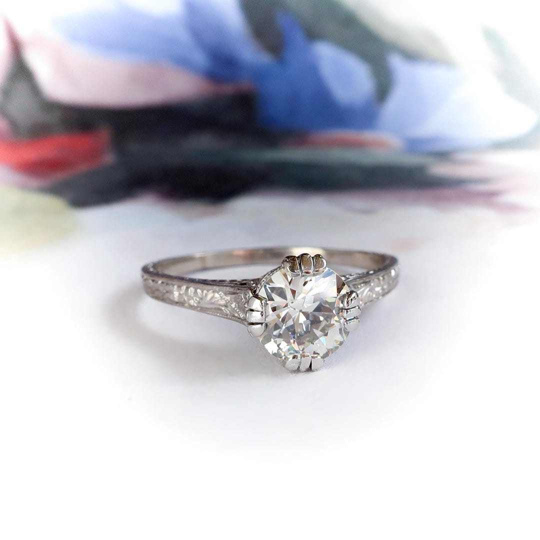 Antique Art Deco Diamond Filagree Engagement Ring Platinum: 1.15 Cts - Etsy