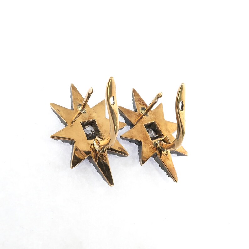 Antique Victorian 5.14ctw. Old European Cut Diamond North Star Earrings ...