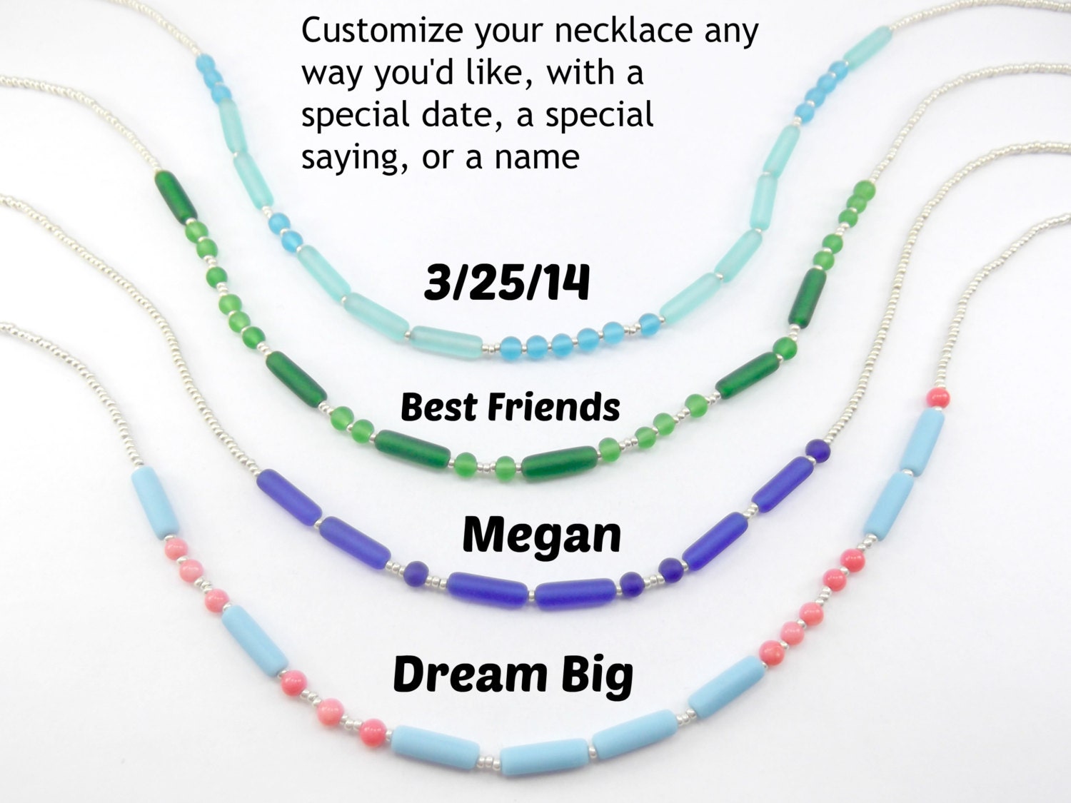 Morse Code Necklace - Secret Message Necklace - Custom Beaded Name ...