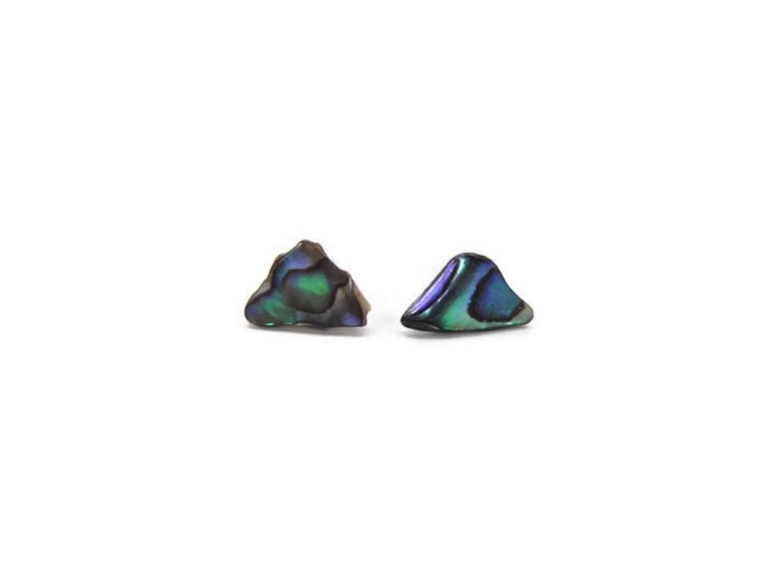 Abalone Shell Earrings - Sterling Silver Shell Studs - Etsy