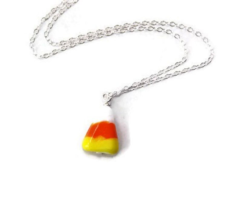 Halloween Candy Necklace Candy Corn Jewelry Trick or Treat | Etsy