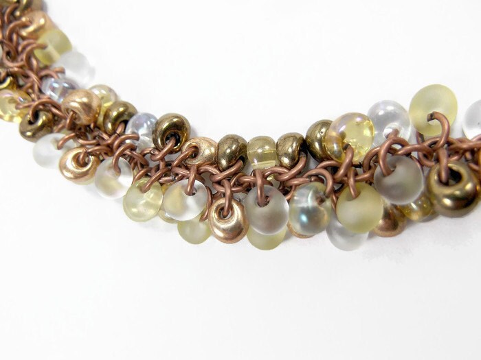 Beaded Copper Necklace Set Yellow and Copper Necklace | Etsy