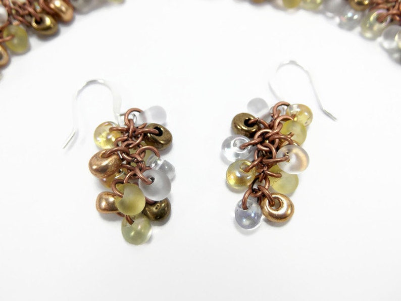 Beaded Copper Necklace Set Yellow and Copper Necklace | Etsy