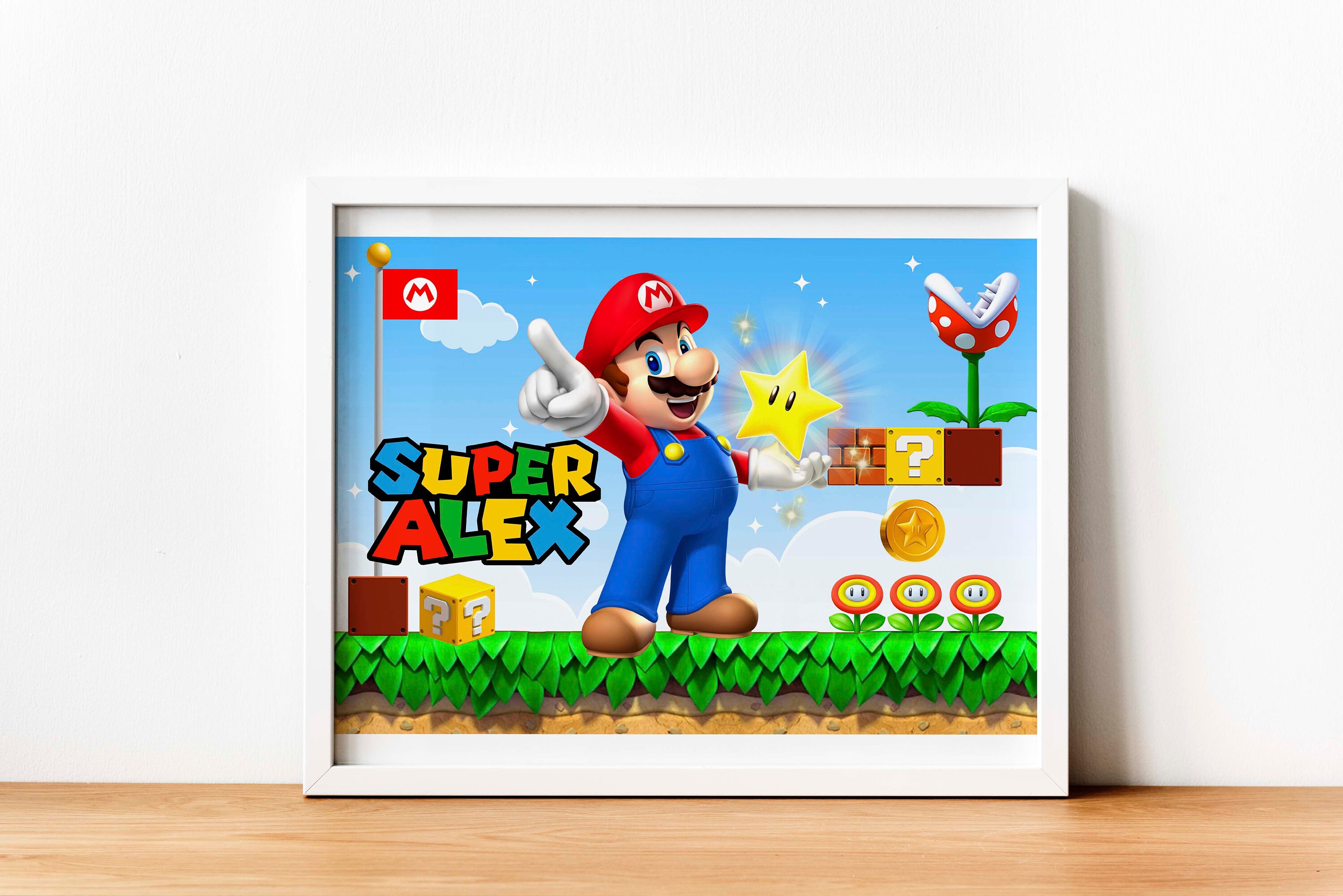 Custom Super Mario Portrait Personalized Poster Super Mario Kid ...