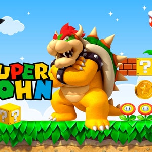 Custom Super Mario Portrait Personalized Poster Super Mario Kid ...