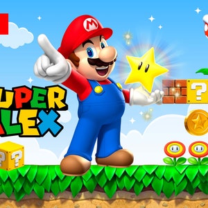 Custom Super Mario Portrait Personalized Poster Super Mario Kid ...