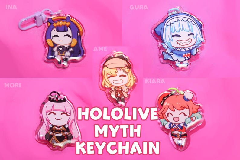 Hololive Myth Keychains - Etsy