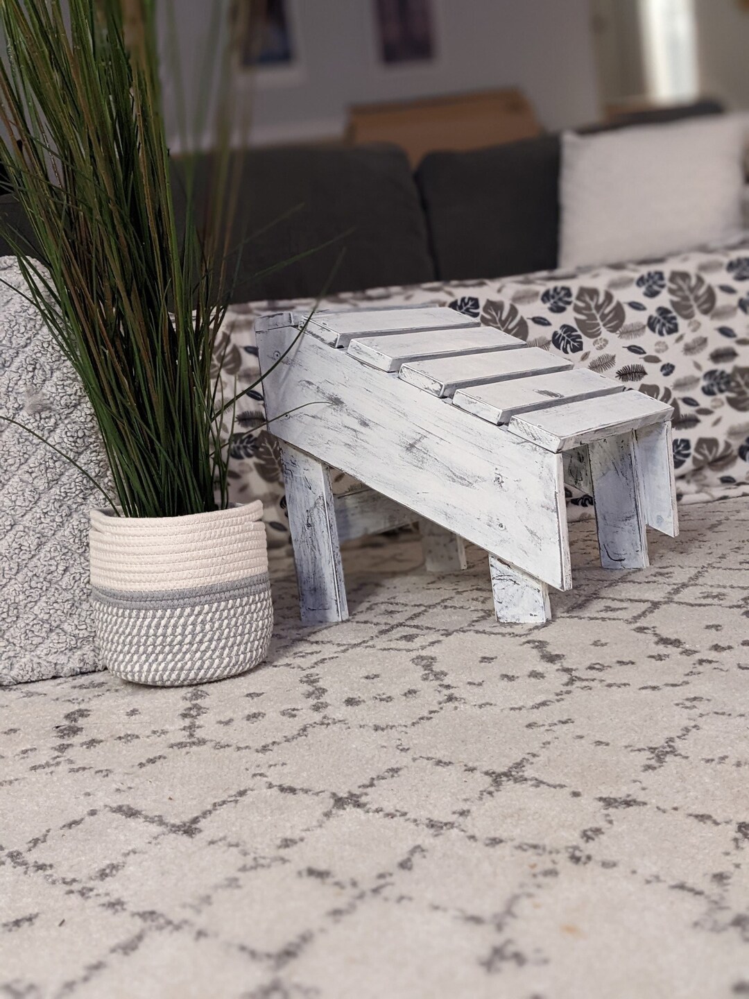 Rustic Farmhouse Adirondack Wood Footstool - Etsy