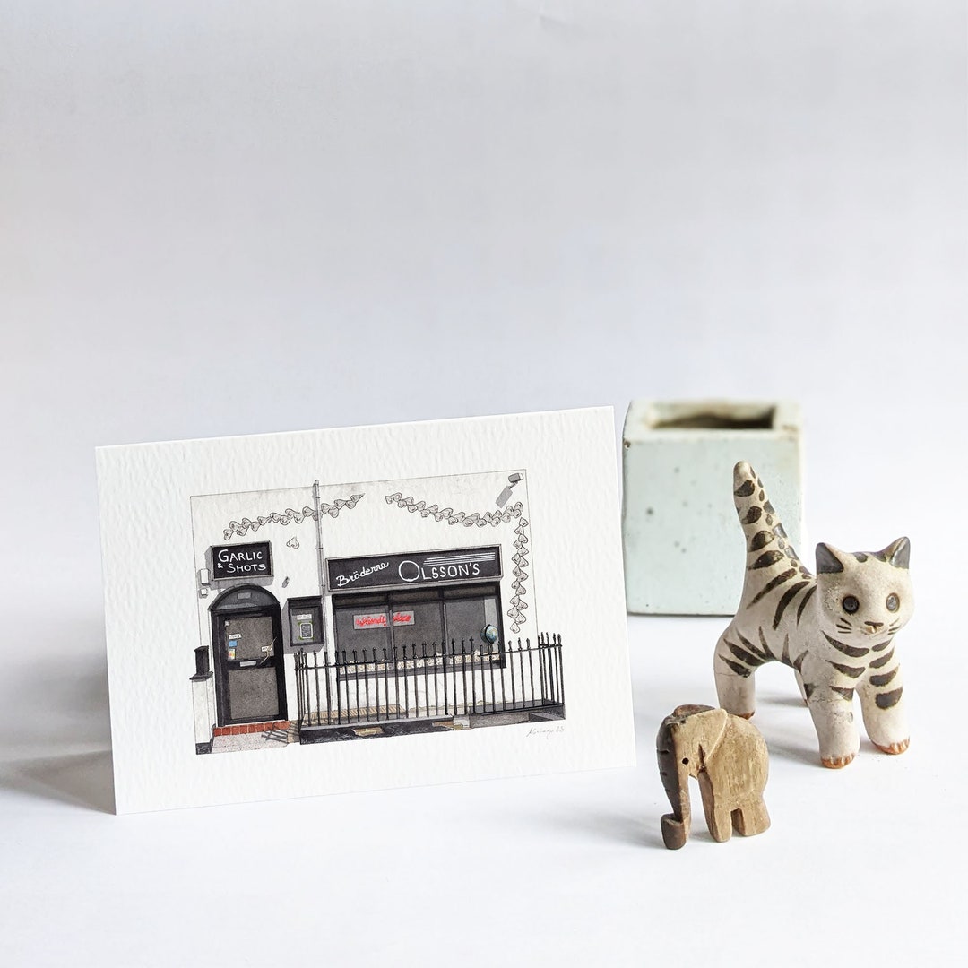 Soho Garlic and Shots Greeting Card With Envelope London Art ...