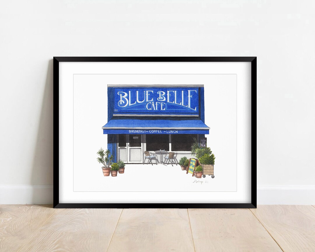 Penge - Blue Belle Cafe - A5 or A4 Giclée Print (unframed) - South ...
