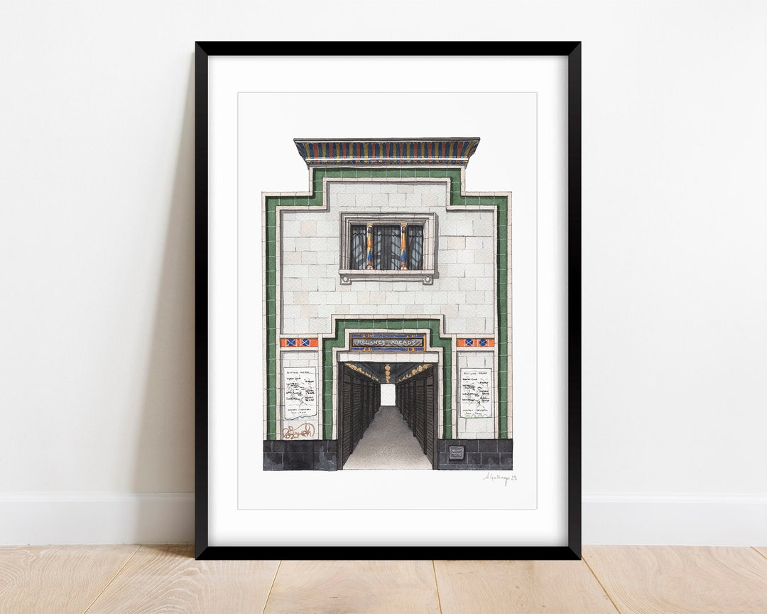 Brixton Reliance Arcade Egyptian Façade A5 or A4 Giclée Print unframed ...