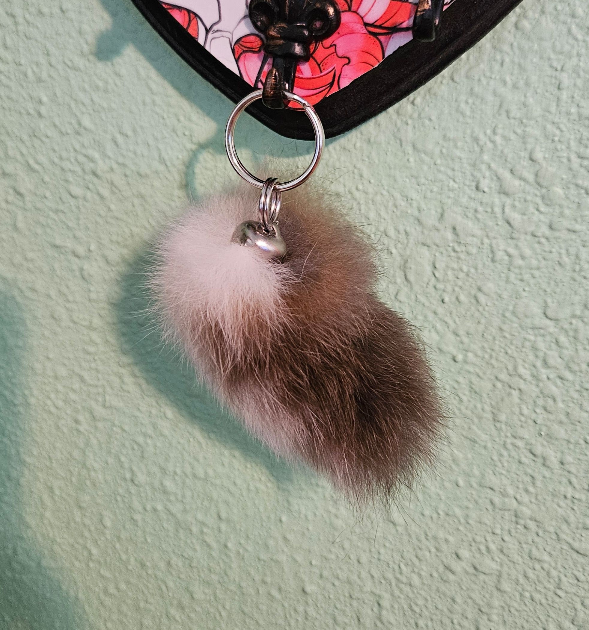 Natural Brown and White Rabbit Tail Keychain - Etsy