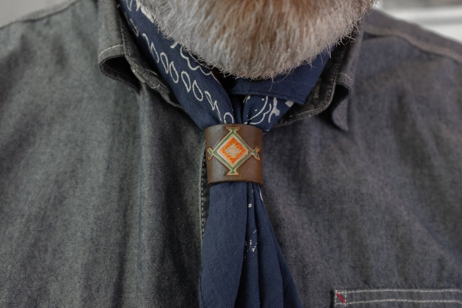 Woggle, Bandana, Native Series 2 in Brown Leather / Neckerchief Slide ...