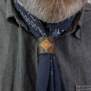 Woggle, Bandana, Native Series 2 in Brown Leather / Neckerchief Slide ...