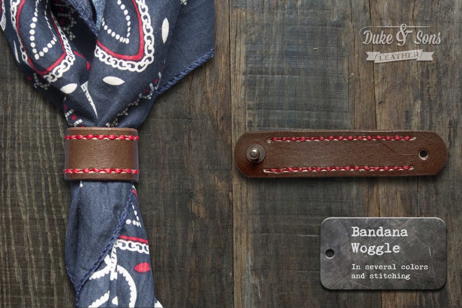 Leather Bandana Woggle / Neckerchief Slide - Etsy