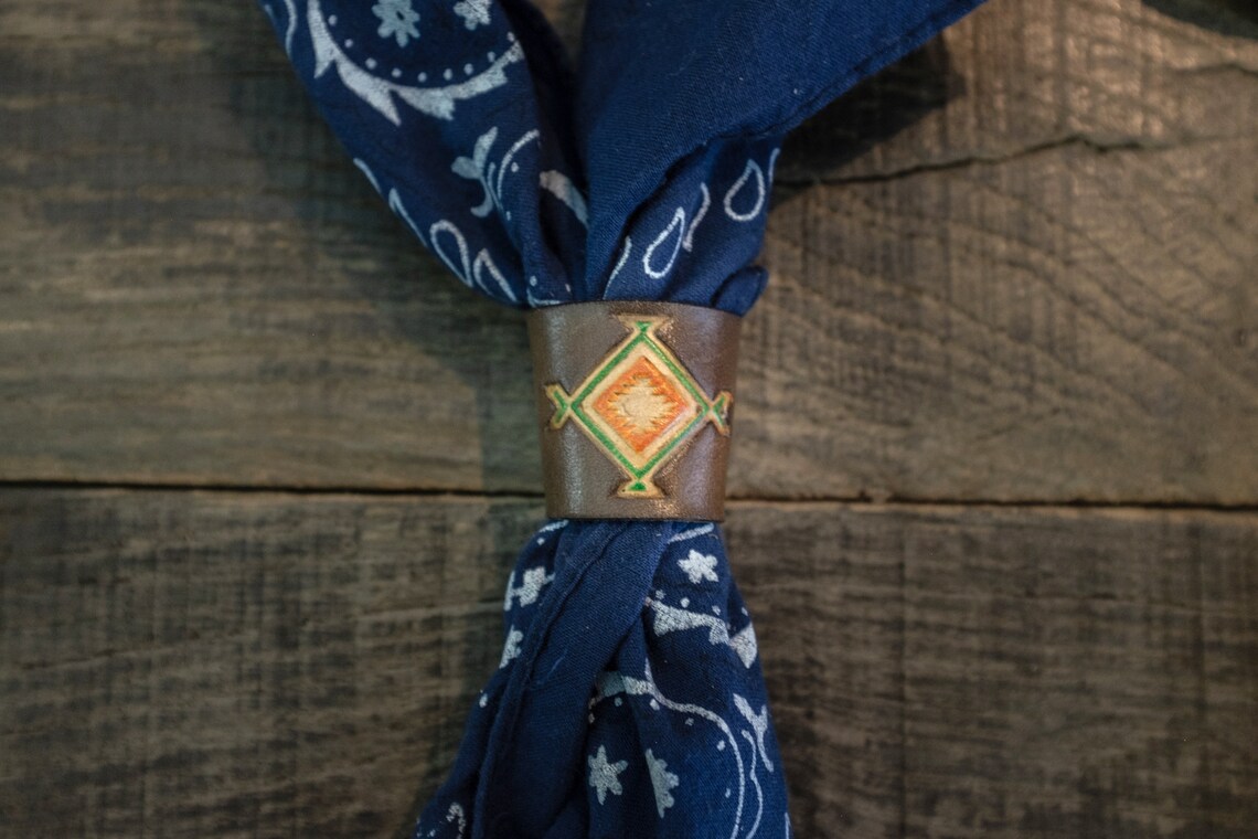 Woggle, Bandana, Native Series 2 in Brown Leather / Neckerchief Slide ...