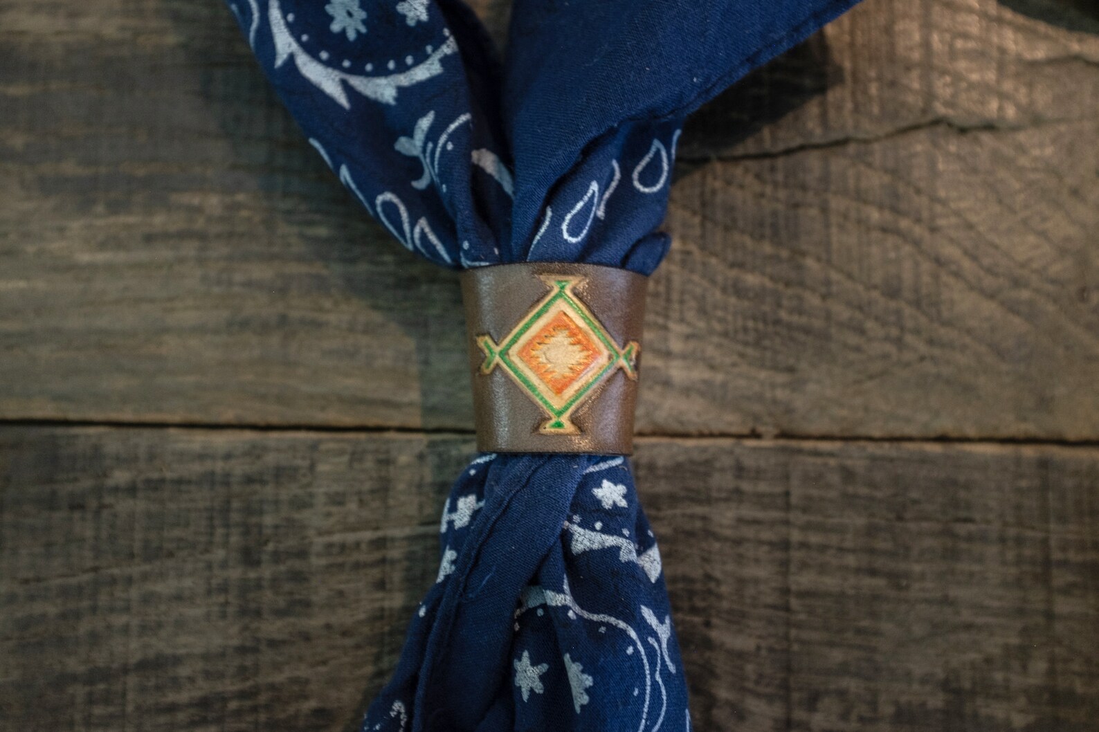 Woggle, Bandana, Native Series 2 in Brown Leather / Neckerchief Slide ...