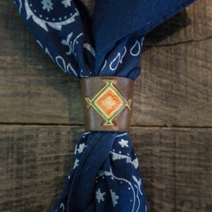 Woggle, Bandana, Native Series 2 in Brown Leather / Neckerchief Slide ...