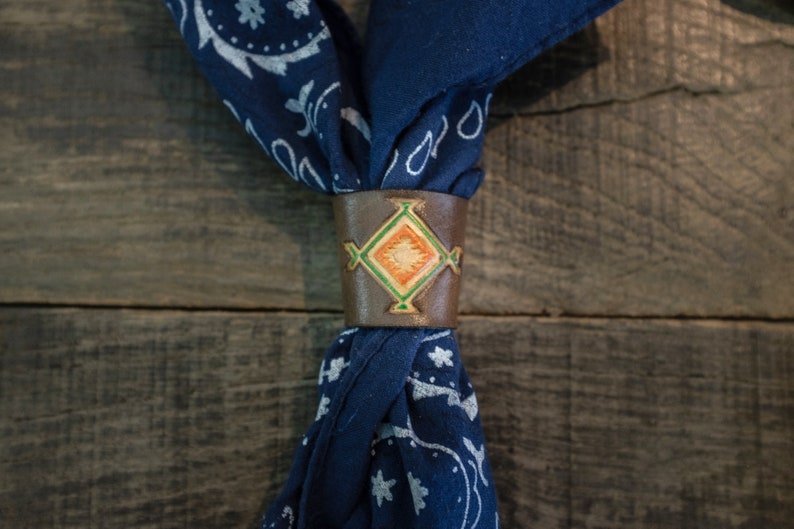 Woggle, Bandana, Native Series 2 in Brown Leather / Neckerchief Slide ...