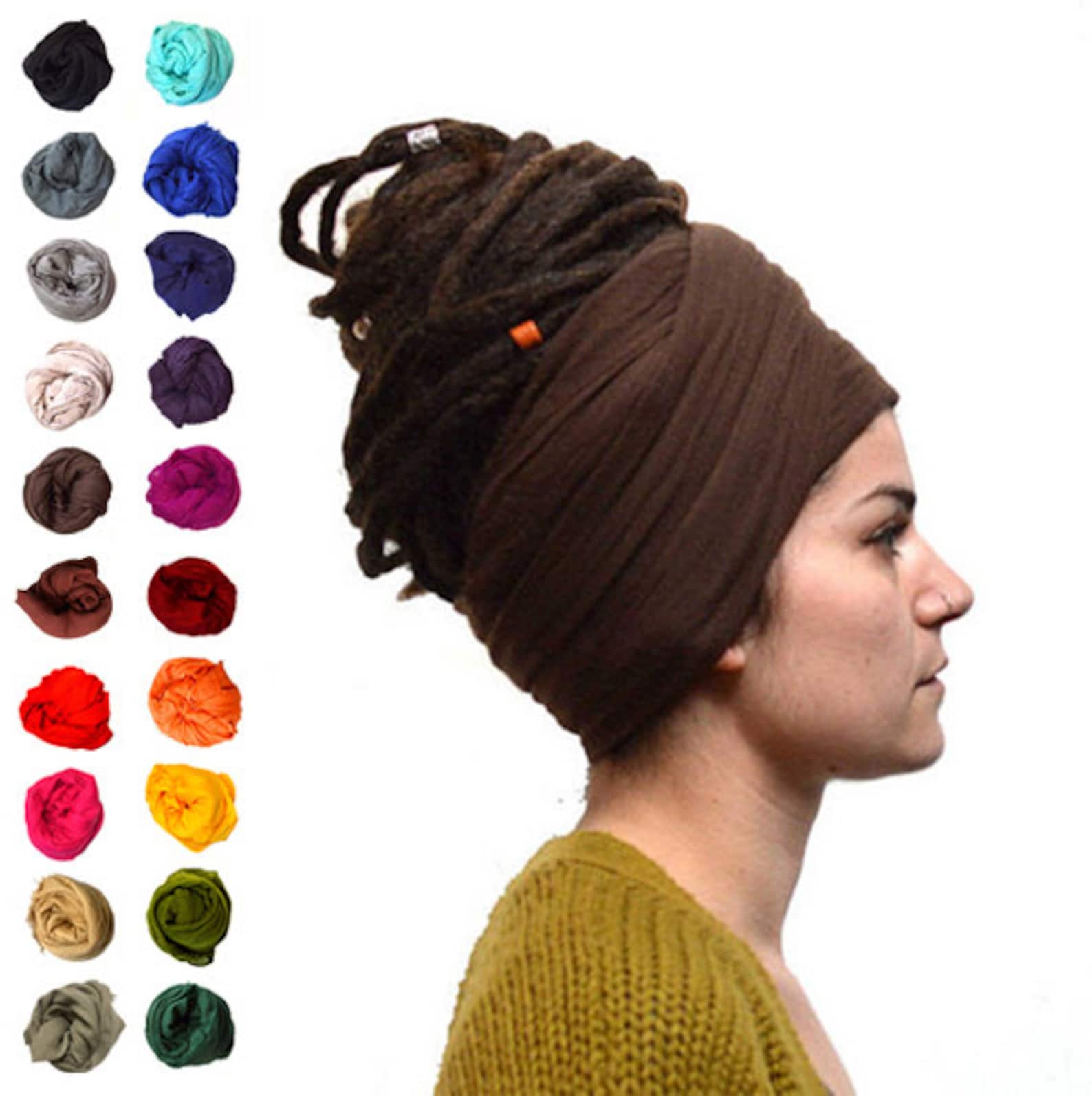 Dreadlock Scarf Head Wrap Turban Large - Etsy