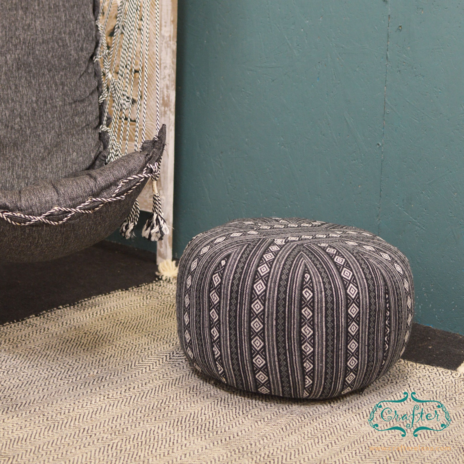 Ethnic Boho Pouf Footstool | Etsy