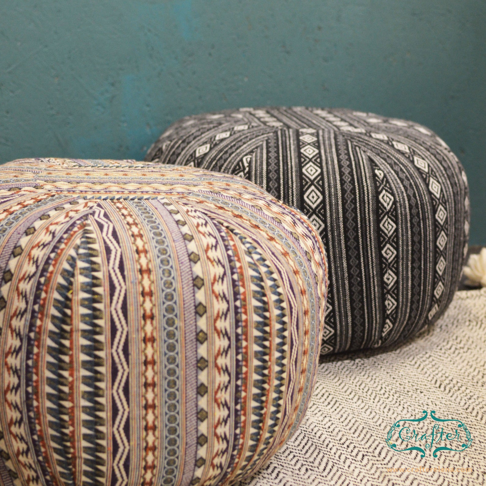 Ethnic Boho Pouf Footstool | Etsy