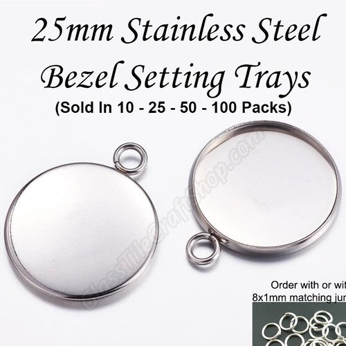 10 Pcs. 304 Stainless Steel Circle Round Bezel Pendant Tags - Etsy