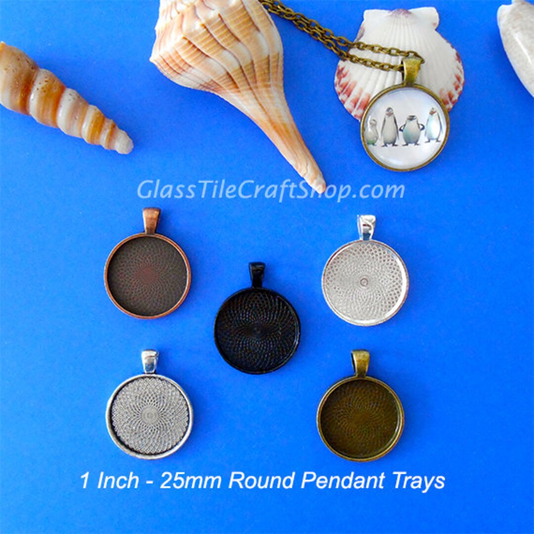 20 Round Bezel Tray Blank, Cabochon Settings, Pendant Trays, 1 Inch ...