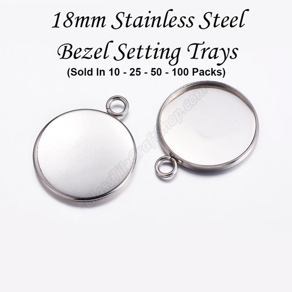 18mm Stainless Steel Bezel Setting Trays Bezel Charm Setting | Etsy