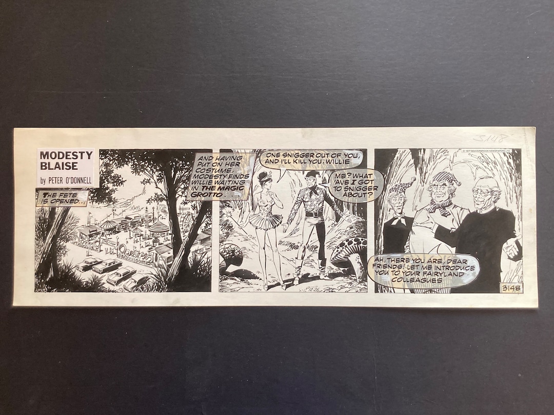 Modesty Blaise the Fairy Queen. Original Ink Strip 3148 From the Wicked Gnomes - Etsy