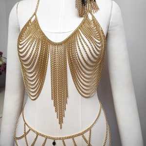 Gold Chain | Bra Cage | Silver Chain Bralette | Body Jewelry | Bra ...