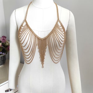 Gold Chain Top | Bra Cage | Silver Chain Bralette | Body Jewelry | Bra ...
