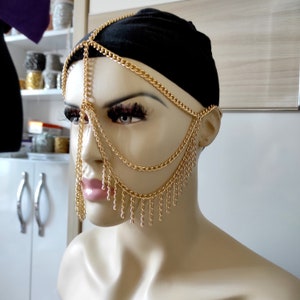 Simple Face Chain Wedding Veil Piece Exotic Festival Dans - Etsy