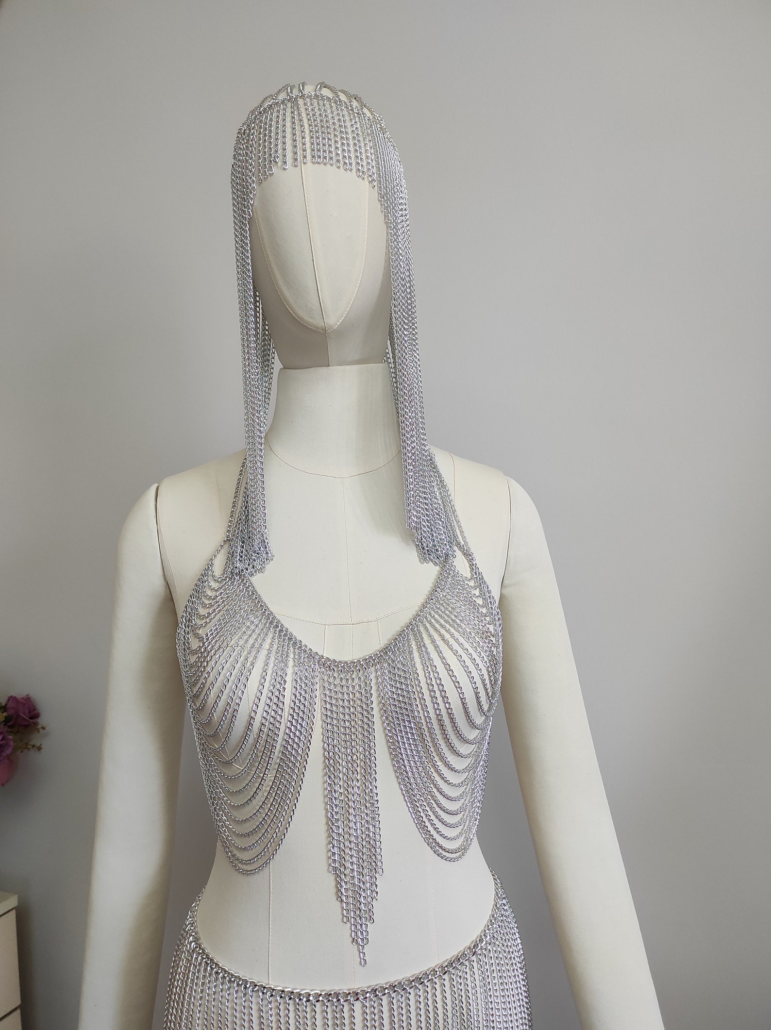 Gold Chain Bra Cage Silver Chain Bralette Body Jewelry | Etsy