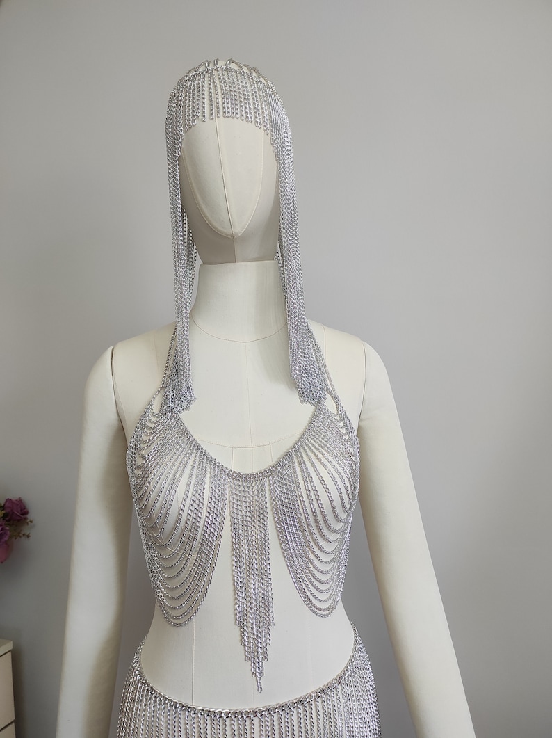 Gold Chain Bra Cage Silver Chain Bralette Body Jewelry | Etsy