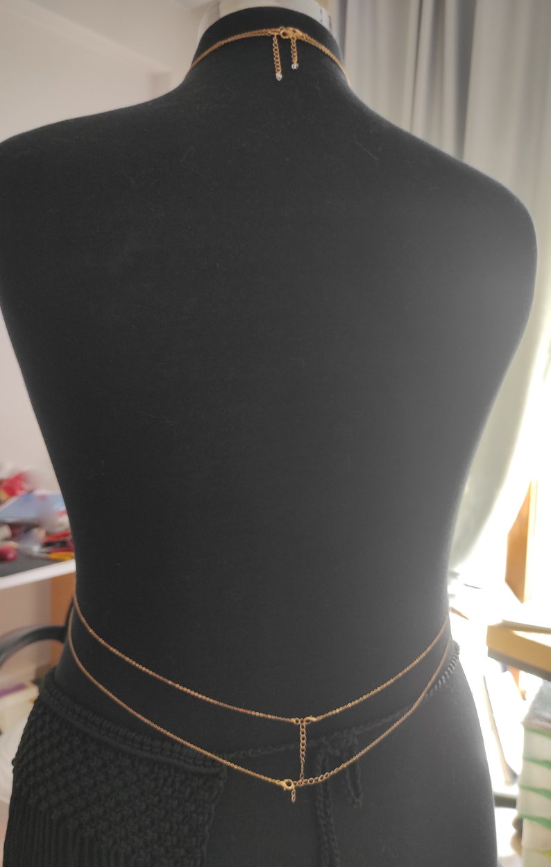 Silver Wedding Body Chain Festival Double Crystals Body | Etsy