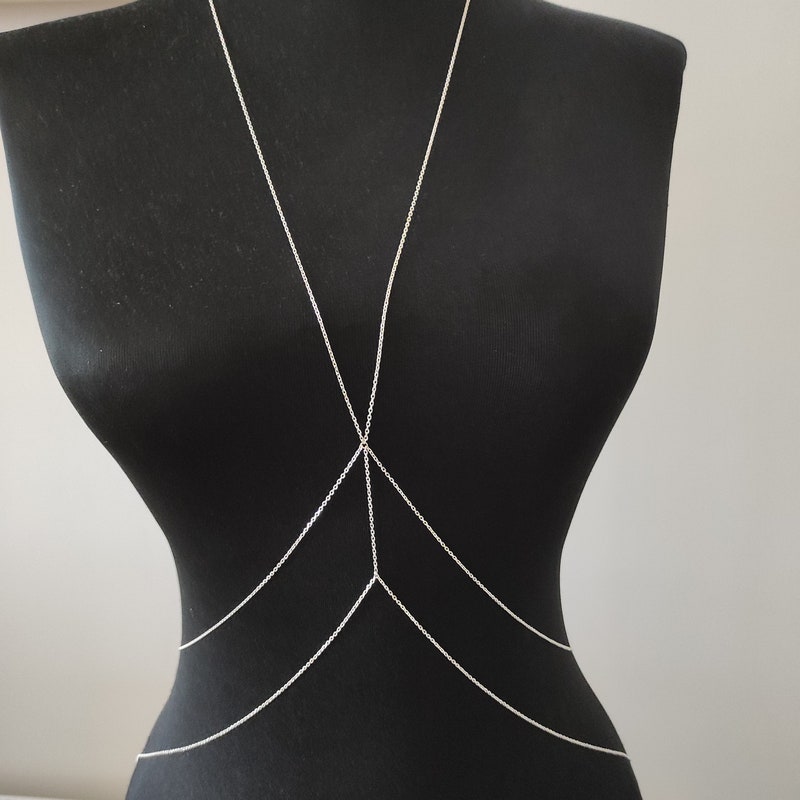 Silver Body Chain - Etsy