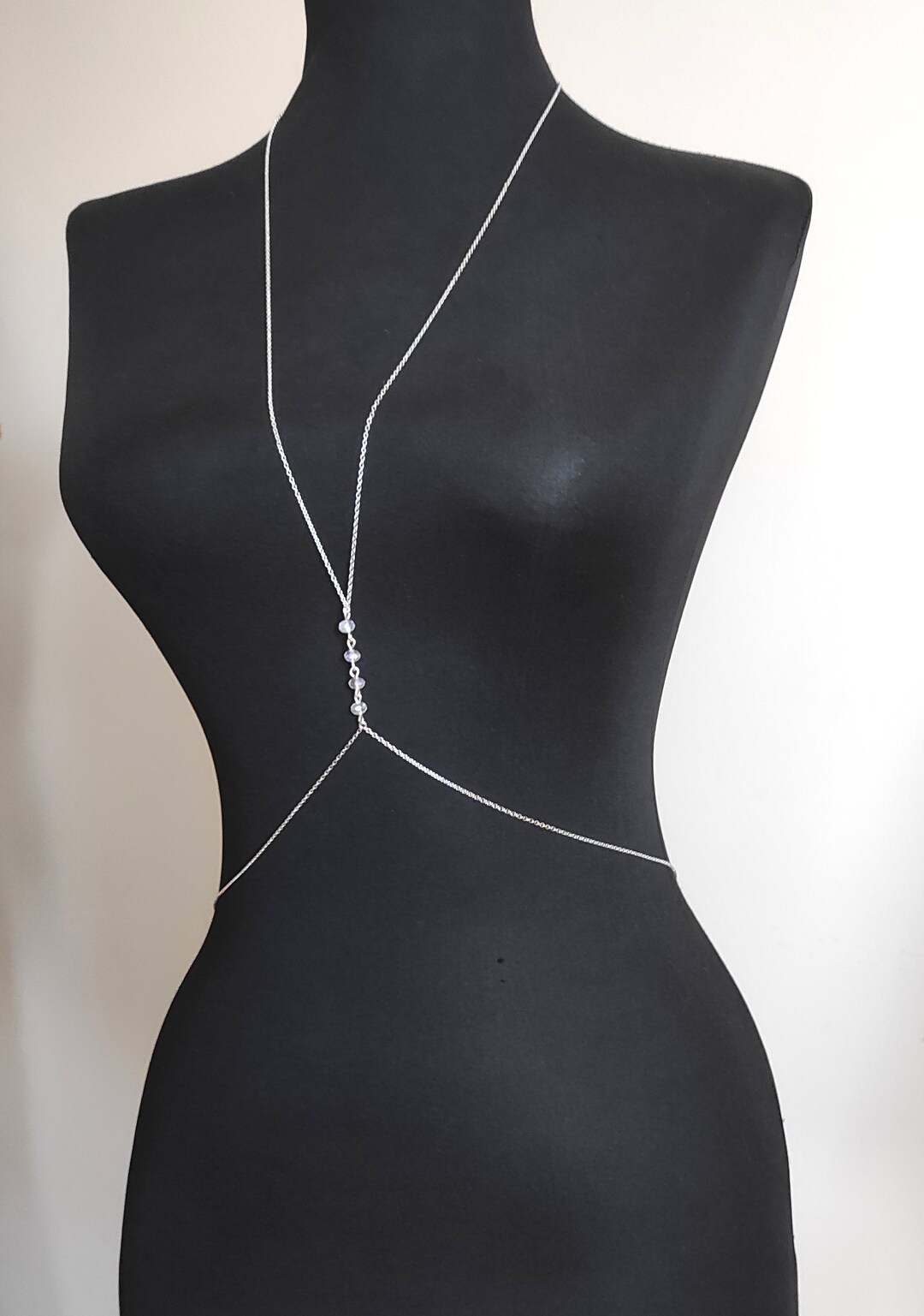 925 K Body Chain-crystal Body Jewelry, Beach Jewelry, Sterling Danty ...