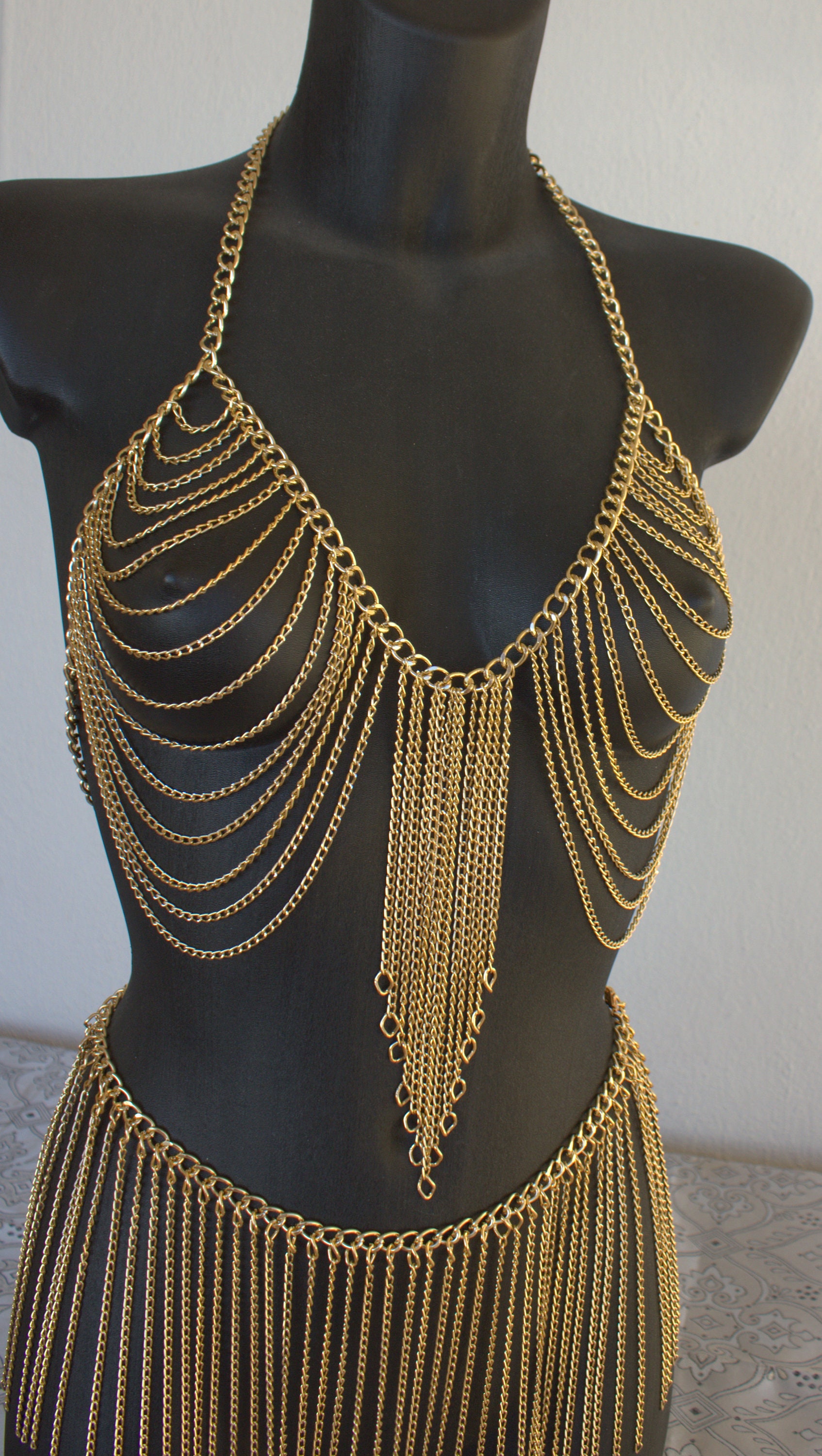 Bra Chain Body Chain Black Festival Jewelry sexy Dancer | Etsy Australia
