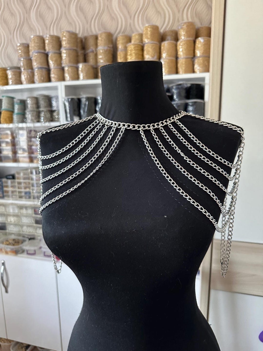 Shoulder Chain, Shoulder Necklace, Rave Outfit, Festival Jewelry ...