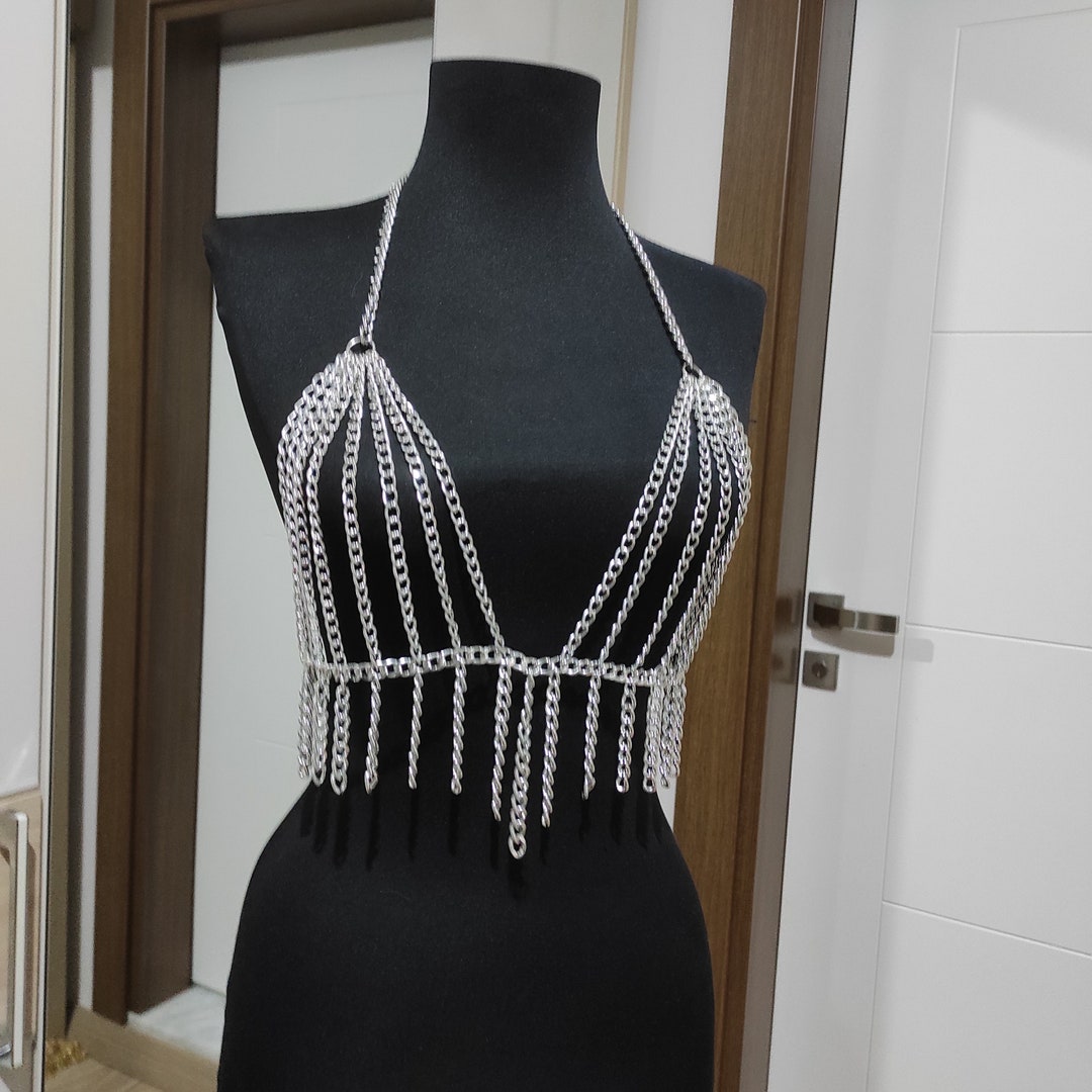 Bra Top festival Bra Gold Bra Body Chain Body Jewelry - Etsy