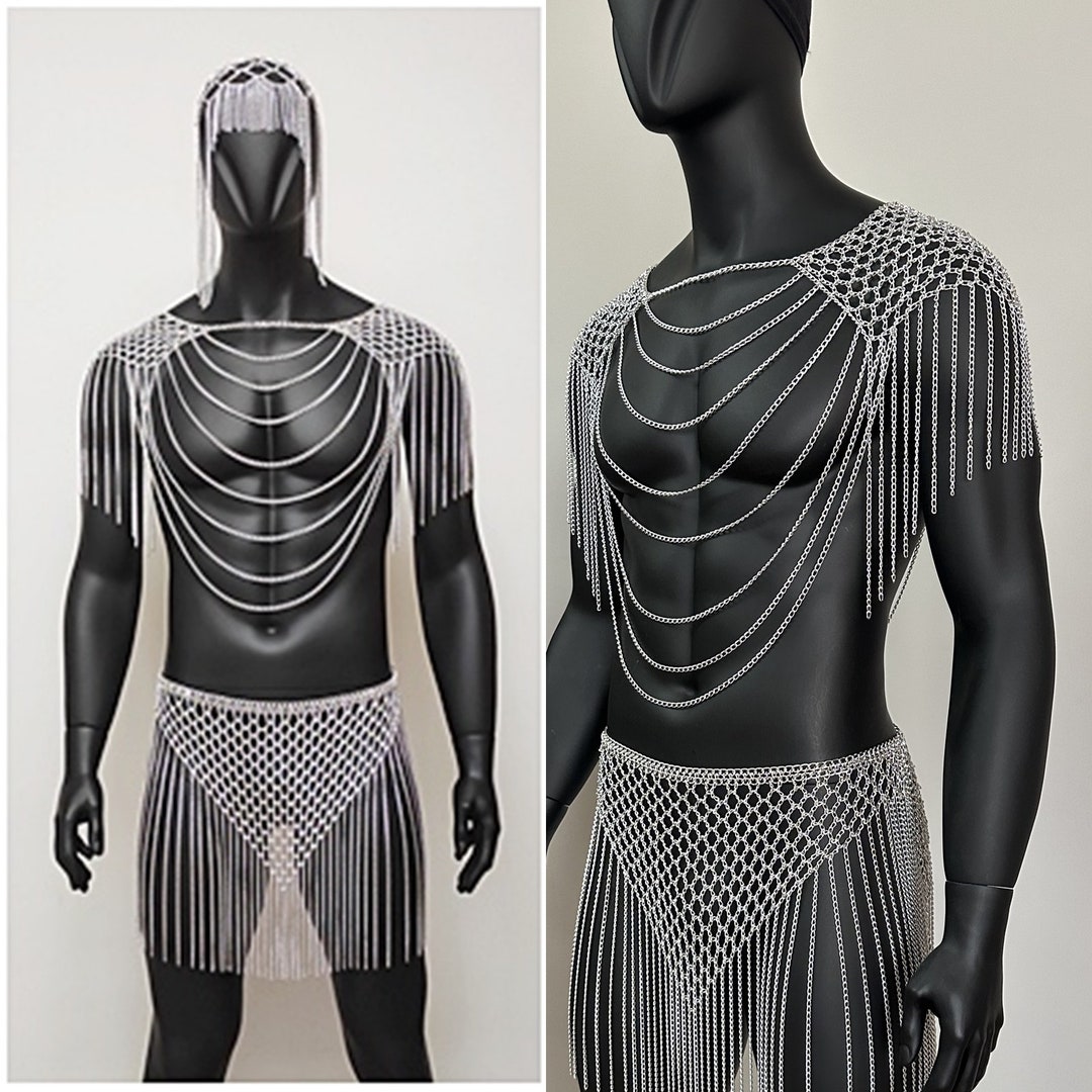 Men Festival Costume, 3 Pcs Dress Chain Set, Body Chain SET I Chain ...